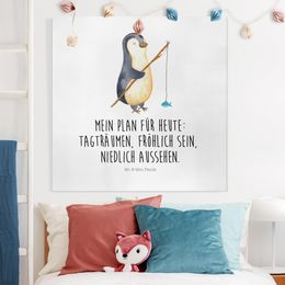 Bilderwelten Leinwandbild Tiere Abstrakt Aquarell schwarz - Mr. & Mrs. Panda - Pinguin - Tagtr&auml;umen - Spr&uuml;che XXL Kinderzimmer Baby M&auml;dchen Jungen