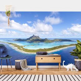 Bilderwelten Fototapete Strand Motiv Wandtapete blau - Inselparadies - Landschaft Wohnzimmer Schlafzimmer
