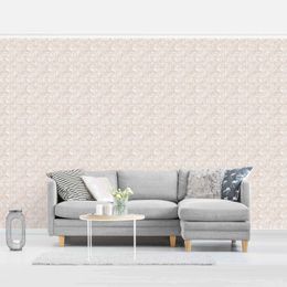 Bilderwelten Fototapete Vliestapete Vintage Wandtapete rosa - Vintage Muster Filigranes Art Deco - Geometrisch Wohnzimmer Schlafzimmer