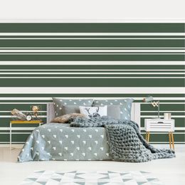Bilderwelten Fototapete Vliestapete modern Wandtapete gr&uuml;n - Streifen vor Gr&uuml;n - Streifen Wohnzimmer Schlafzimmer