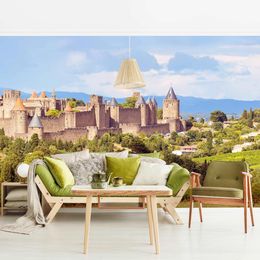 Bilderwelten Fototapete Natur Motiv Wandtapete gr&uuml;n - Burg im Gr&uuml;nen - Architektur Wohnzimmer Schlafzimmer