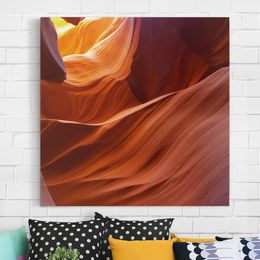 Bilderwelten Leinwandbild Natur Motiv Kunstdruck orange - Inner Canyon - Landschaft XXL Wohnzimmer Schlafzimmer