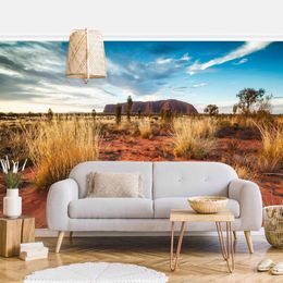 Bilderwelten Fototapete Natur Motiv Wandtapete orange - Steppe - Landschaft Wohnzimmer Schlafzimmer