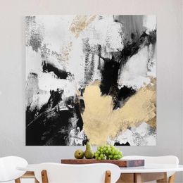 Bilderwelten Leinwandbild originell modern Kunstdruck gold - Gold Collage - Wandbild XXL Wohnzimmer Schlafzimmer