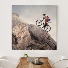 Bilderwelten Leinwandbild - Quadrat Riding up that hill