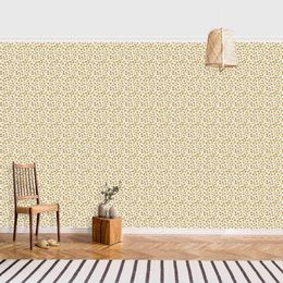 Bilderwelten Fototapete Vliestapete modern Wandtapete gold - Wilde goldene Polkadots - Punkte Wohnzimmer Schlafzimmer