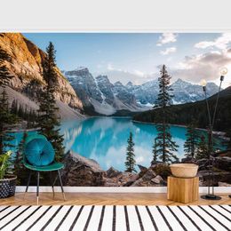 Bilderwelten Fototapete Natur Motiv Wandtapete blau - Bergsee - Berg Wohnzimmer Schlafzimmer