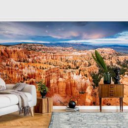 Bilderwelten Fototapete Natur Motiv Wandtapete orange - Farbenpracht des Grand Canyon - Landschaft Wohnzimmer Schlafzimmer