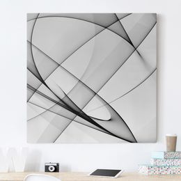 Bilderwelten Leinwandbild Abstrakt Kunstdruck Leinwanddruck - Winter Shapes - Wandbild XXL Wohnzimmer Schlafzimmer