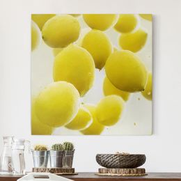 Bilderwelten Leinwandbild Kulinarisch modern Kunstdruck Leinwanddruck - Zitronen im Wasser - Obst XXL K&uuml;che