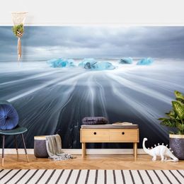 Bilderwelten Fototapete Natur Motiv Wandtapete blau - Eislandschaft - Landschaft Wohnzimmer Schlafzimmer