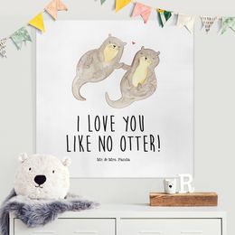 Bilderwelten Leinwandbild Mr. & Mrs. Panda - Otter - I Love You
