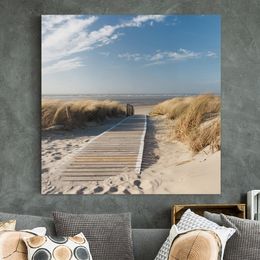 Bilderwelten Leinwandbild - Quadrat Ostsee Strand