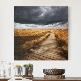 Bilderwelten Leinwandbild - Quadrat Weg in den D&uuml;nen