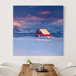 Bilderwelten Leinwandbild - Quadrat Santas House