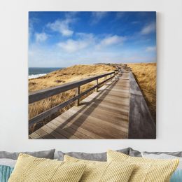 Bilderwelten Leinwandbild - Quadrat Nordseespaziergang
