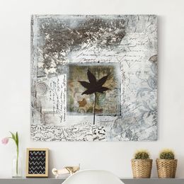 Bilderwelten Leinwandbild originell Vintage Kunstdruck Leinwanddruck - Silvery Memories - Retro XXL Wohnzimmer Schlafzimmer