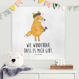 Bilderwelten Leinwandbild Tiere Abstrakt Aquarell orange - Mr. & Mrs. Panda - Fuchs - Selbstliebe - Spr&uuml;che XXL Kinderzimmer Baby M&auml;dchen Jungen