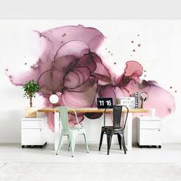 Bilderwelten Fototapete originell modern Wandtapete violett - Flie&szlig;ende Reinheit in Violett - Deko Wohnzimmer Schlafzimmer