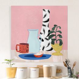 Bilderwelten Leinwandbild originell Illustration Kunstdruck bunt - Stillleben I - Wandbild XXL Wohnzimmer Schlafzimmer