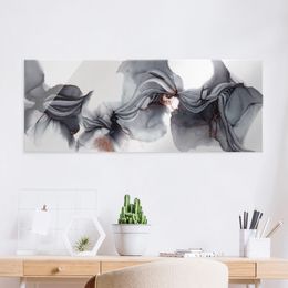 Bilderwelten Glasbild originell modern grau Glas Wandbild - Schwarze Medusa mit Kupferglanz - Deko Wohnzimmer Schlafzimmer