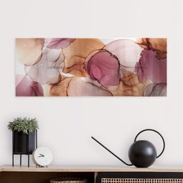Bilderwelten Glasbild originell modern violett Glas Wandbild - Herbstschwingungen in Purpur und Kupfer - Deko Wohnzimmer Schlafzimmer