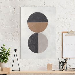 Bilderwelten Leinwandbild originell modern Kunstdruck beige - Ausgeglichenheit - Wandbild XXL Wohnzimmer Schlafzimmer