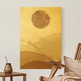 Bilderwelten Leinwandbild Aquarell Landschaft Sonnensturm