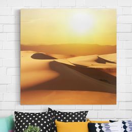 Bilderwelten Leinwandbild Natur Motiv Kunstdruck gelb - Die W&uuml;ste Saudi Arabiens - Landschaft XXL Wohnzimmer Schlafzimmer