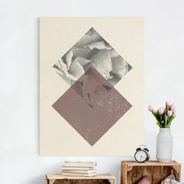 Bilderwelten Leinwandbild Quadrate mit Bl&uuml;te