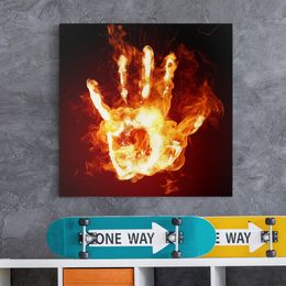 Bilderwelten Leinwandbild Spirituell modern Kunstdruck Leinwanddruck - Flammende Identit&auml;t - Wandbild XXL Wohnzimmer Schlafzimmer