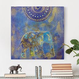 Bilderwelten Leinwandbild - Quadrat Elephant in Marrakech
