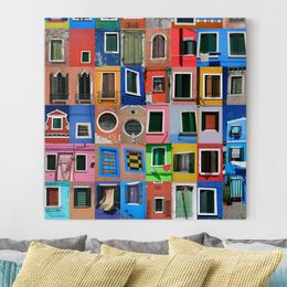 Bilderwelten Leinwandbild modern Kunstdruck Leinwanddruck - Fenster der Welt - Wandbild XXL Wohnzimmer Schlafzimmer