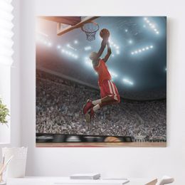 Bilderwelten Leinwandbild - Quadrat Dunking