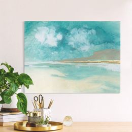 Bilderwelten Leinwandbild Smaragd-Wolken und Gold