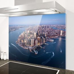 Bilderwelten Glas Spritzschutz Motiv blau Stadt - Big City Life - New York K&uuml;chenr&uuml;ckwand aus Glas
