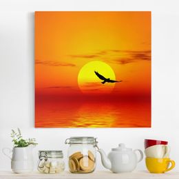 Bilderwelten Leinwandbild Strand modern Kunstdruck Leinwanddruck - Fabulous Sunset - Landschaft XXL Wohnzimmer Schlafzimmer