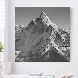 Bilderwelten Leinwandbild Natur modern Kunstdruck schwarz weiss - Der Himalaya II - Landschaft XXL Wohnzimmer Schlafzimmer