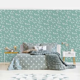 Bilderwelten Fototapete Vliestapete modern Wandtapete blau - Nat&uuml;rliches Muster Windhauch auf Blau - Deko Wohnzimmer Schlafzimmer