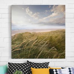 Bilderwelten Leinwandbild Strand Motiv Kunstdruck beige - D&uuml;nentraum - Himmel XXL Wohnzimmer Schlafzimmer