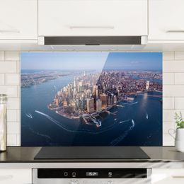 Bilderwelten Glas Spritzschutz Motiv blau Stadt - Big City Life - New York K&uuml;chenr&uuml;ckwand aus Glas