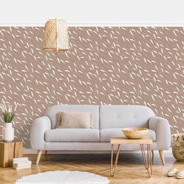 Bilderwelten Fototapete Vliestapete modern Wandtapete beige - Nat&uuml;rliches Muster Windhauch auf Beige - Deko Wohnzimmer Schlafzimmer