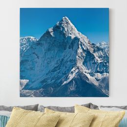 Bilderwelten Leinwandbild Natur Motiv Kunstdruck blau - Der Himalaya - Landschaft XXL Wohnzimmer Schlafzimmer