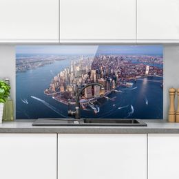 Bilderwelten Glas Spritzschutz Motiv blau Stadt - Big City Life - New York K&uuml;chenr&uuml;ckwand aus Glas