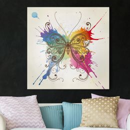 Bilderwelten Leinwandbild Tiere Illustration Aquarell Leinwanddruck - Aquarell Schmetterling - Schmetterlinge XXL Kinderzimmer Baby M&auml;dchen Jungen