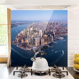 Bilderwelten Glas Spritzschutz Motiv blau Stadt - Big City Life - New York K&uuml;chenr&uuml;ckwand aus Glas