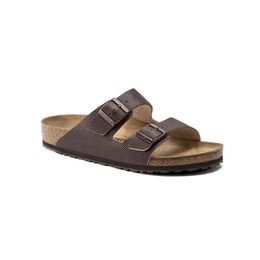 Birkenstock Leder-Pantoletten "Arizona" in Braun - 45% | Größe 44 | Herren-hausschuhe
