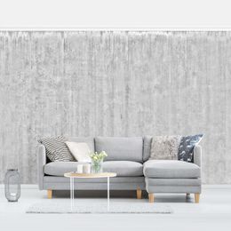 Bilderwelten Fototapete Vliestapete Shabby 3D-Effekt grau - Gro&szlig;e Loft Betonwand Tapete - Beton Wohnzimmer Schlafzimmer