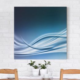 Bilderwelten Leinwandbild Abstrakt Kunstdruck blau - Abstract Design - Wandbild XXL Wohnzimmer Schlafzimmer