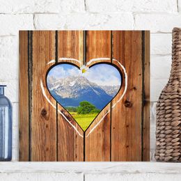 Bilderwelten Leinwandbild Natur modern Kunstdruck Leinwanddruck - Almh&uuml;tten - Berg XXL Wohnzimmer Schlafzimmer